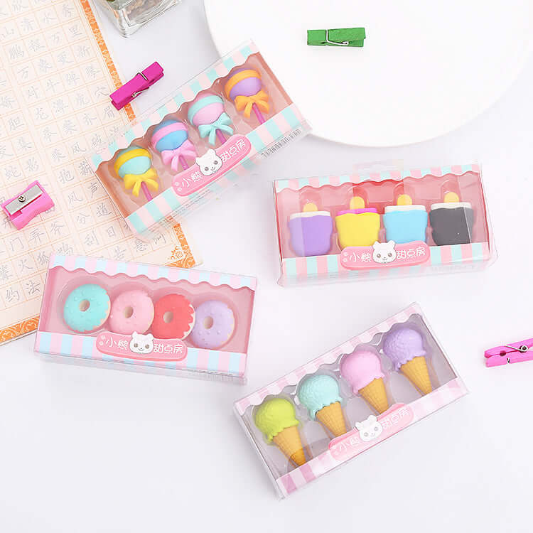 Cute Desert Shaped Eraser Sets (4pcs per box) – KOJA INDIA
